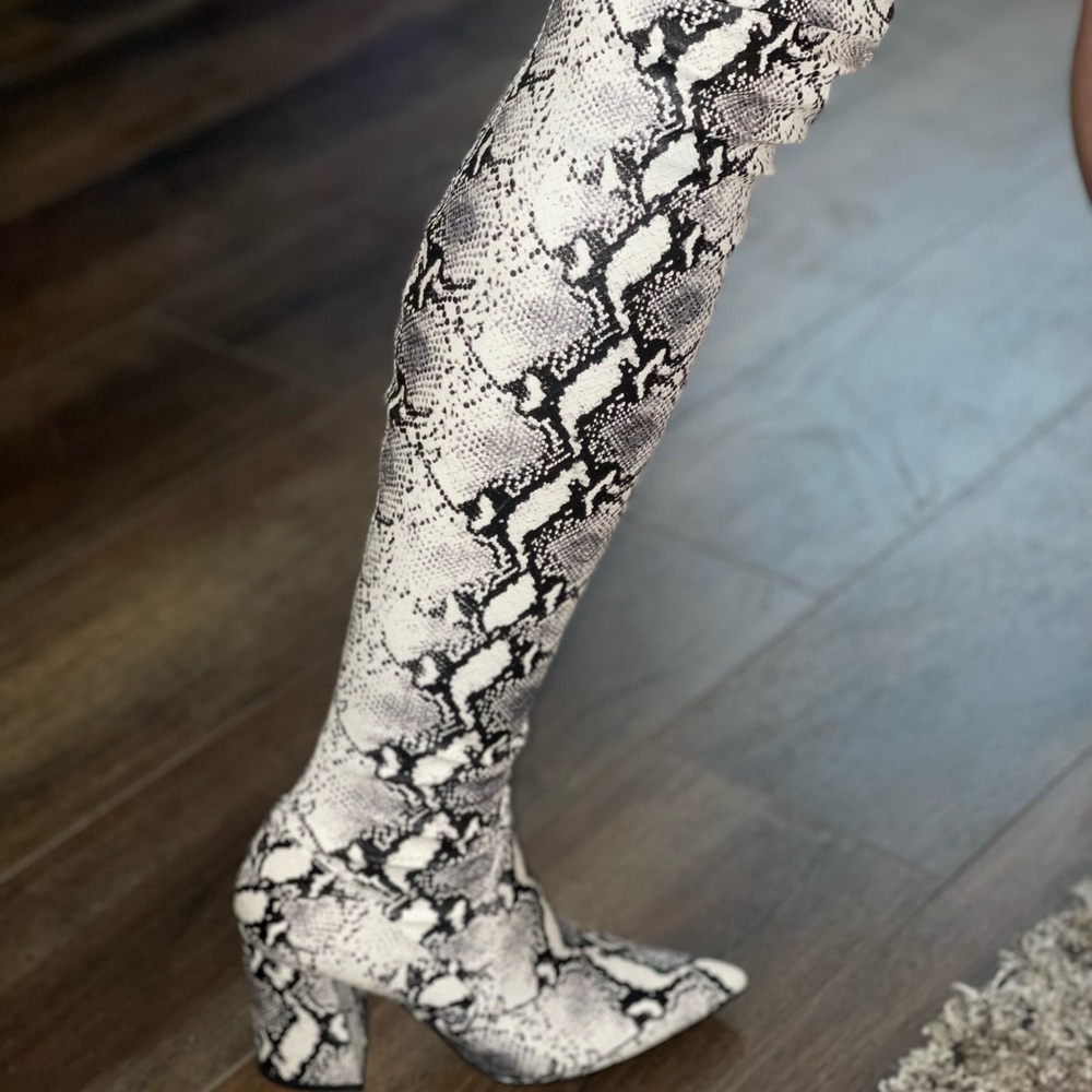 Steve Madden Snake Print Thigh High Boots- Never Worn - Gem
